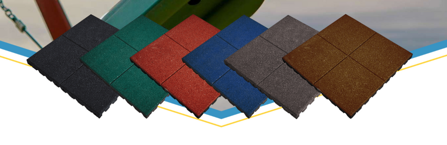 PlayFall Playground Safety Tiles 2' x 2' (4 sq. ft.) - Multiple Colors ...